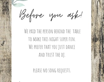 Wedding Sign Reception Sign No Photos Printable Wedding Sign Minimal ...