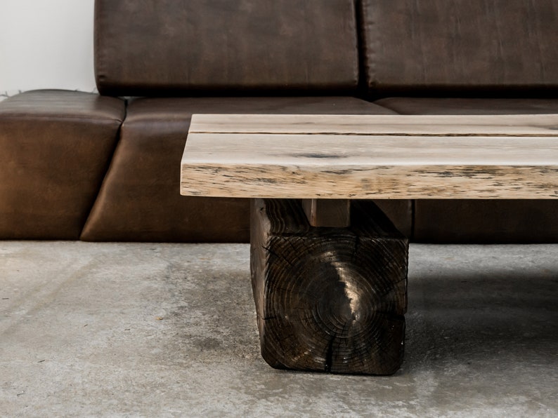 Solid Oak and Larch Coffee Table // Handmade, Vintage and Rustic ...