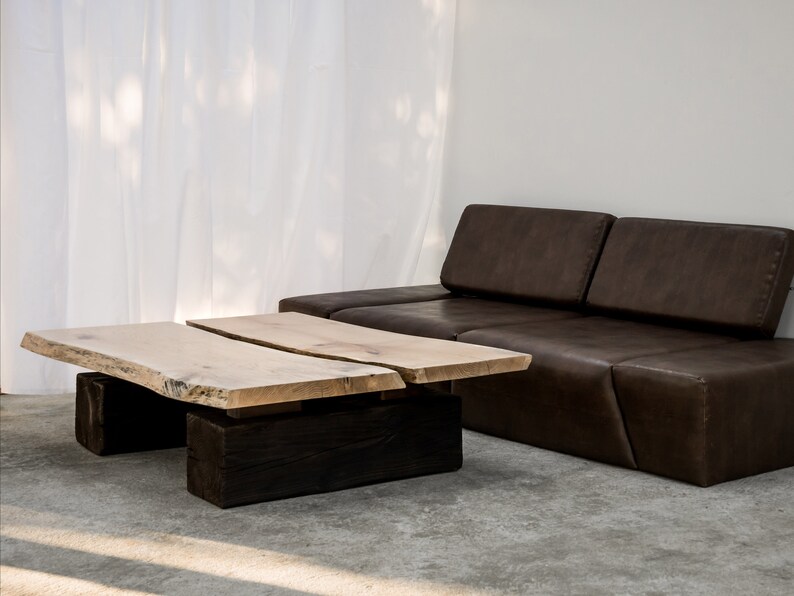 Solid Oak and Larch Coffee Table // Handmade, Vintage and Rustic ...