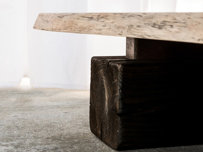 Solid Oak and Larch Coffee Table // Handmade, Vintage and Rustic ...