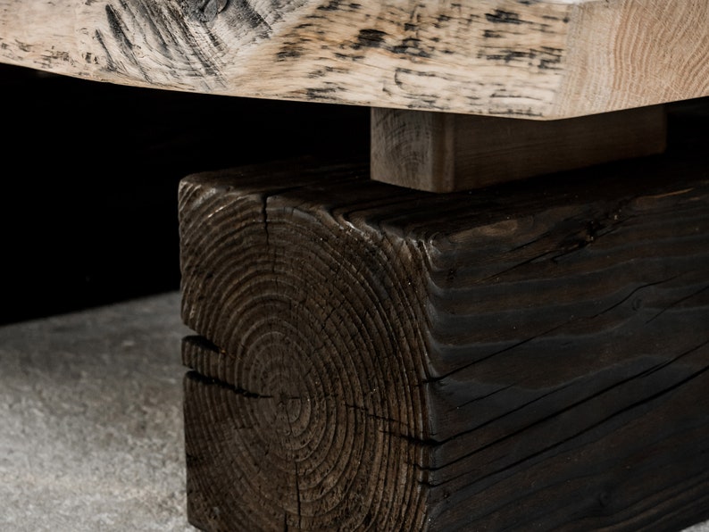 Solid Oak and Larch Coffee Table // Handmade, Vintage and Rustic ...