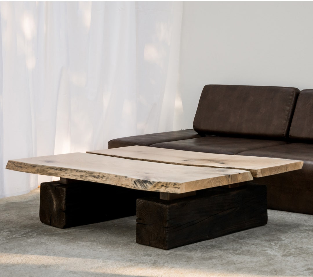 Solid Oak and Larch Coffee Table // Handmade, Vintage and Rustic ...