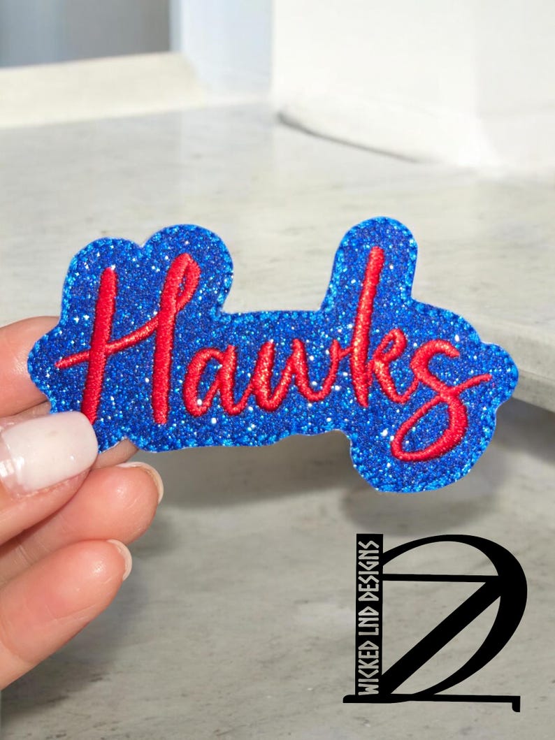 Hawks Glitter Iron on Patch - Etsy