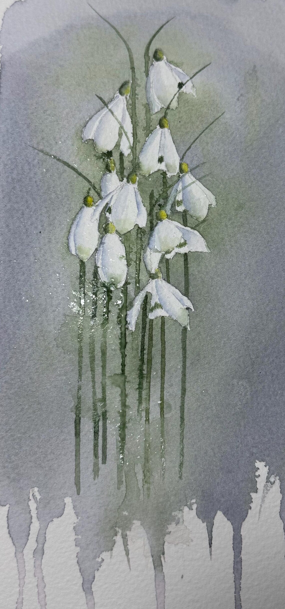 Instant Download Tutorial Snowdrops Watercolour Painting Step by Step ...
