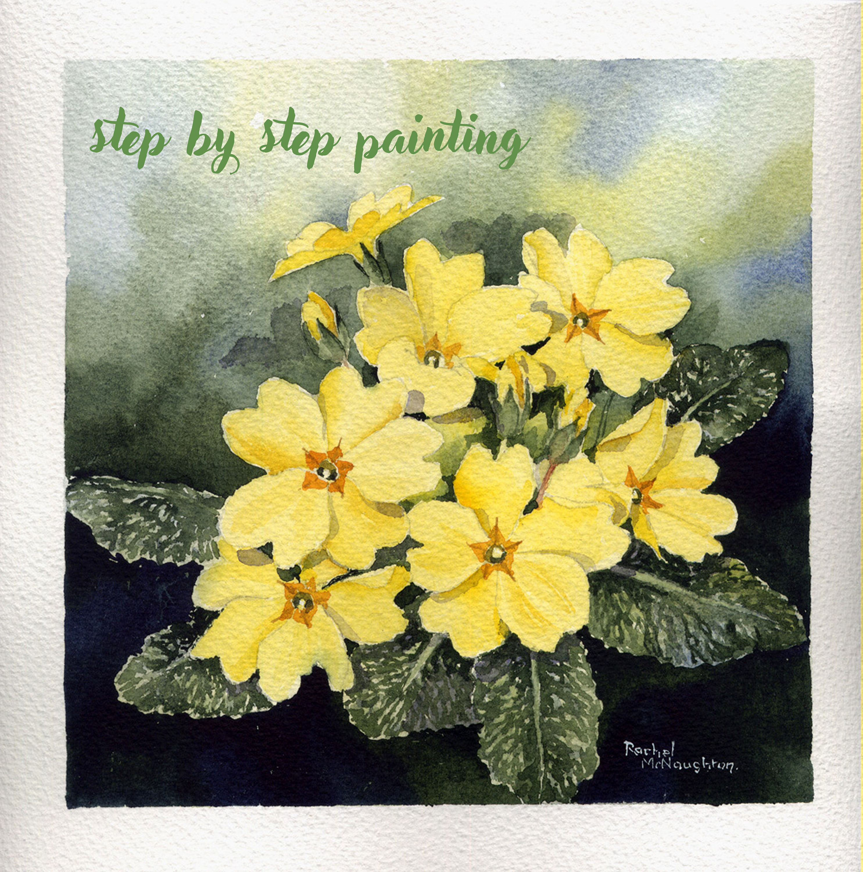 Primrose Step by Step Painting Tutorial. Watercolour Lesson. - Etsy UK