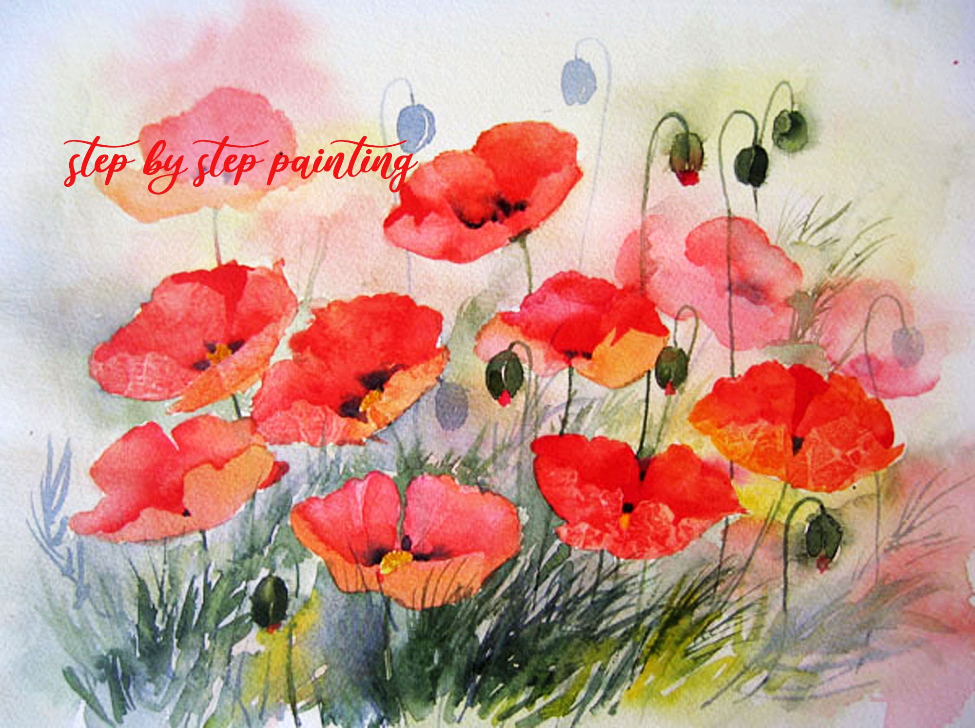 Poppy Watercolor Tutorial