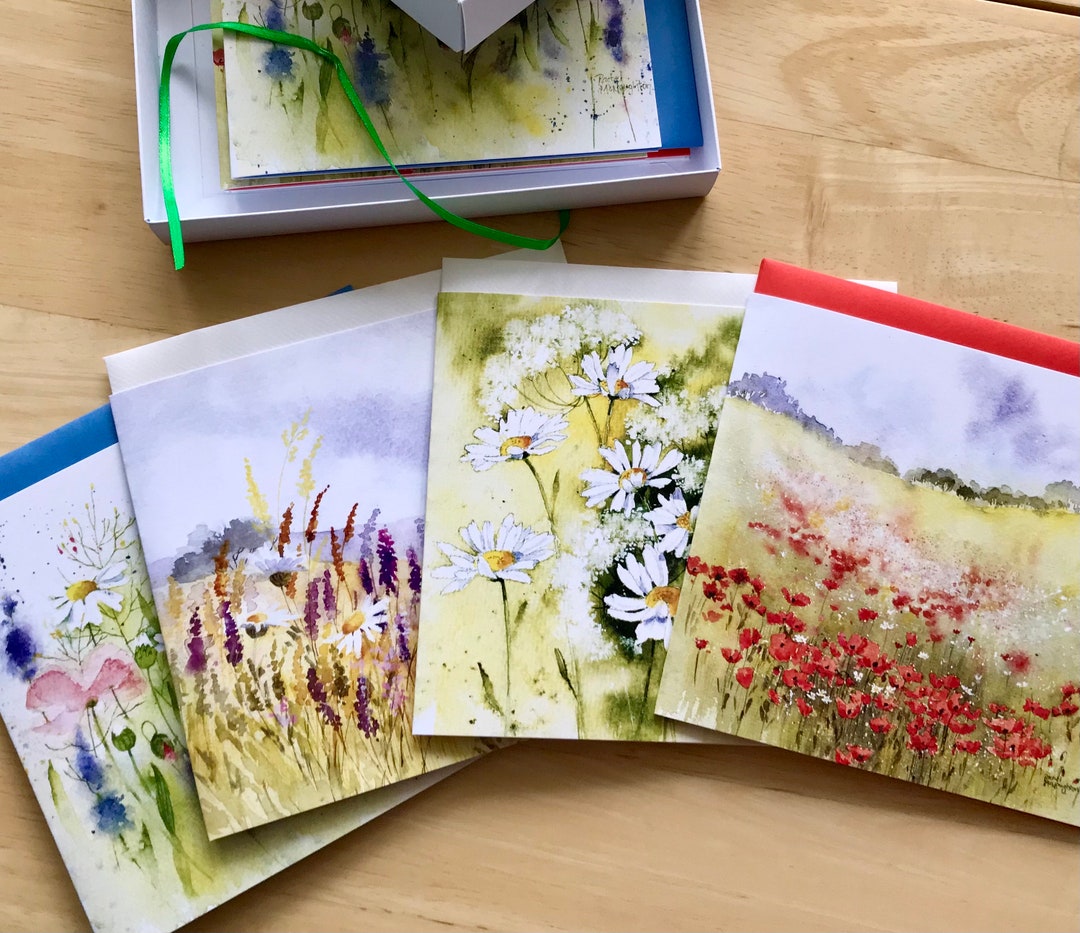 Greeting Cards Box Selection Thank You Gift Blank Cards Wild Flowers - Etsy