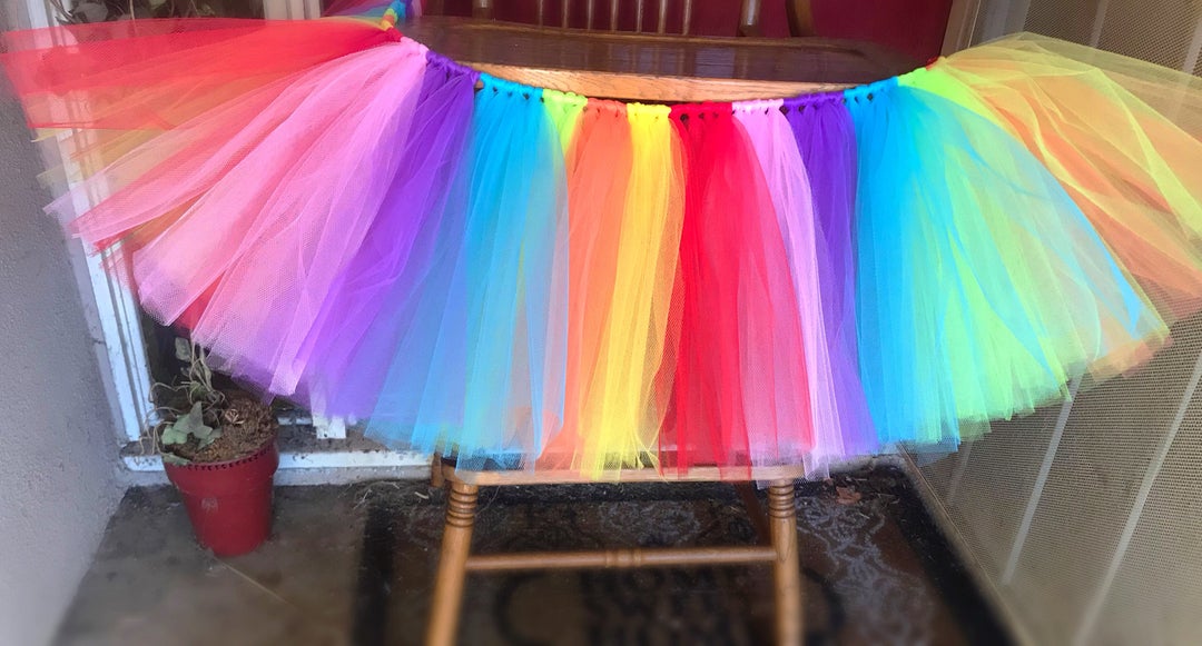 Rainbow High Chair Tutu - Etsy