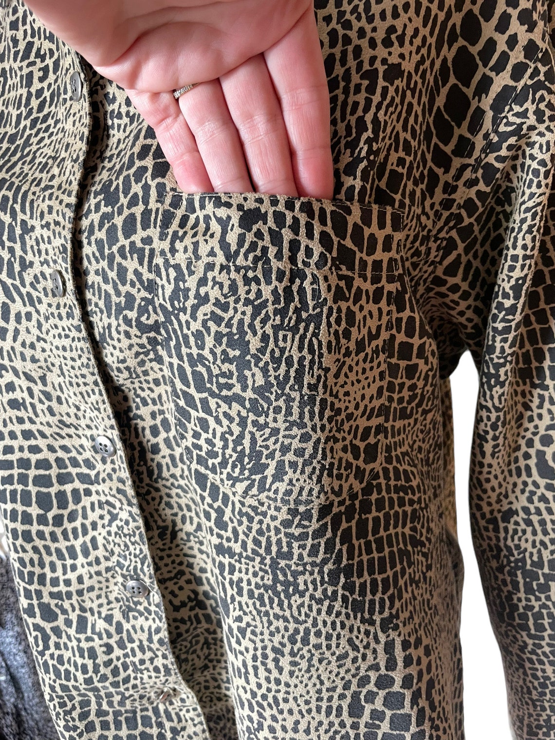 90s Leopard Print Long-sleeve Blouse Vintage Chico's Animal Print ...