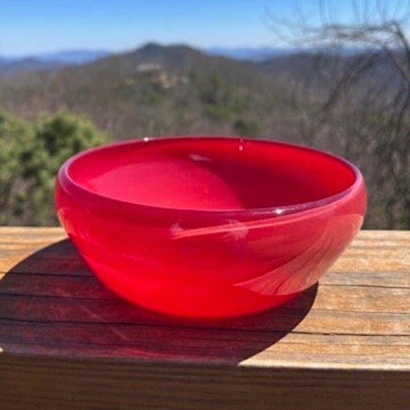 Red Glass Bowl - Etsy