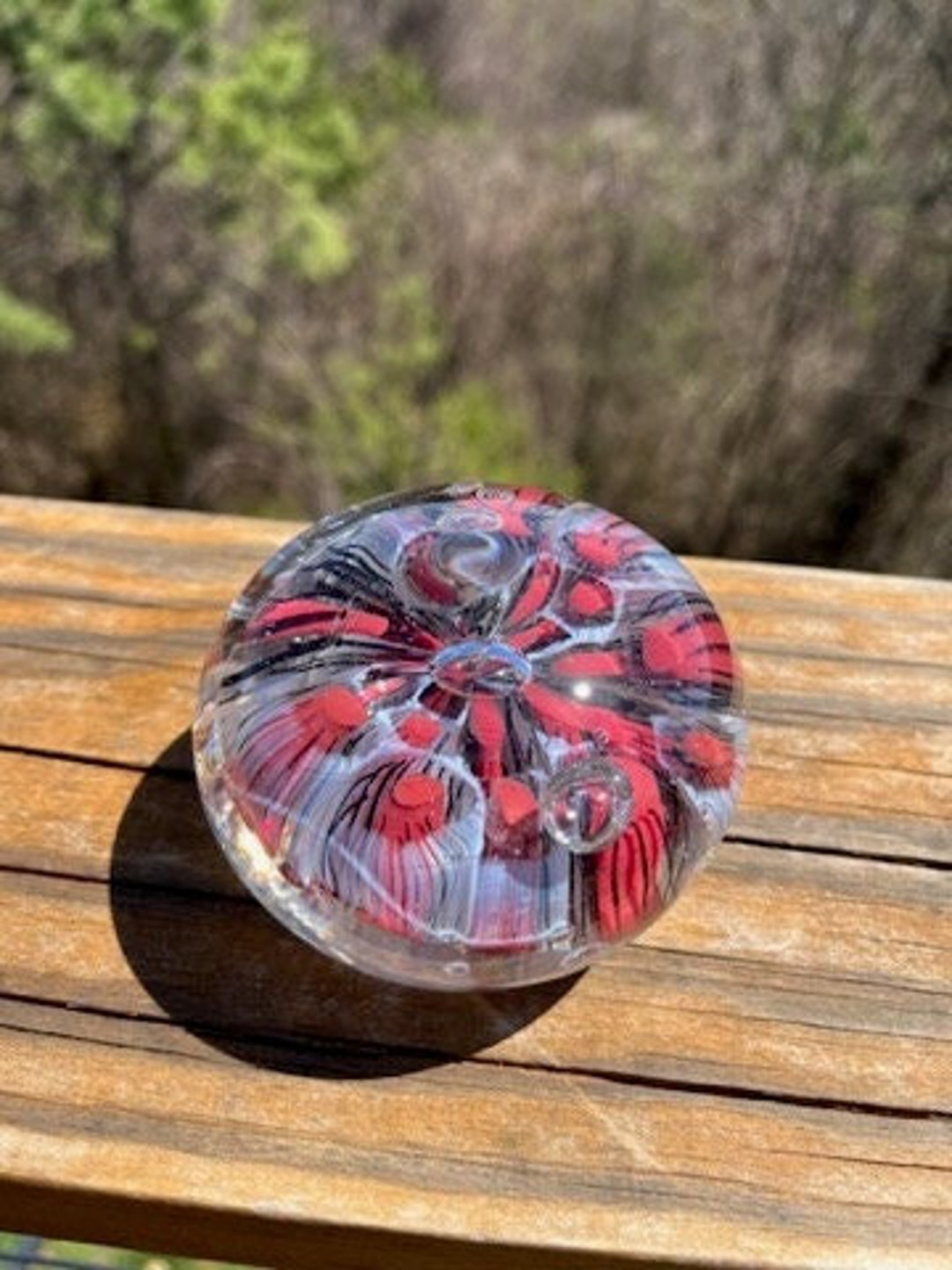 Red and White Murrine Paperweight - Etsy