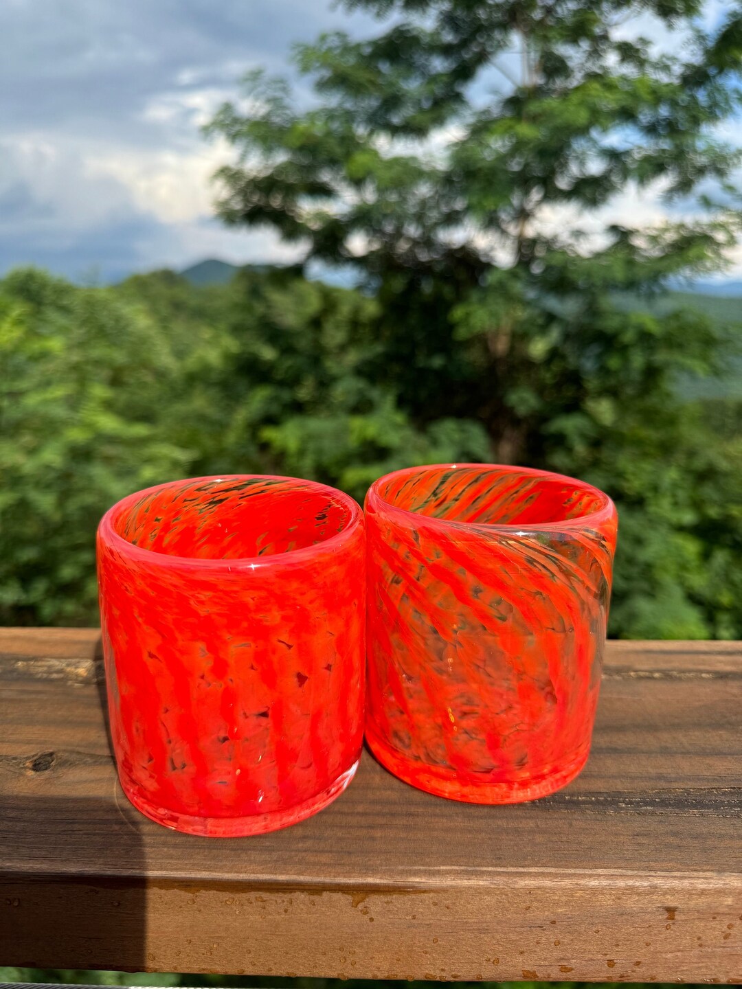 Red/orange Swirl Cups-set of 2 (A) - Etsy