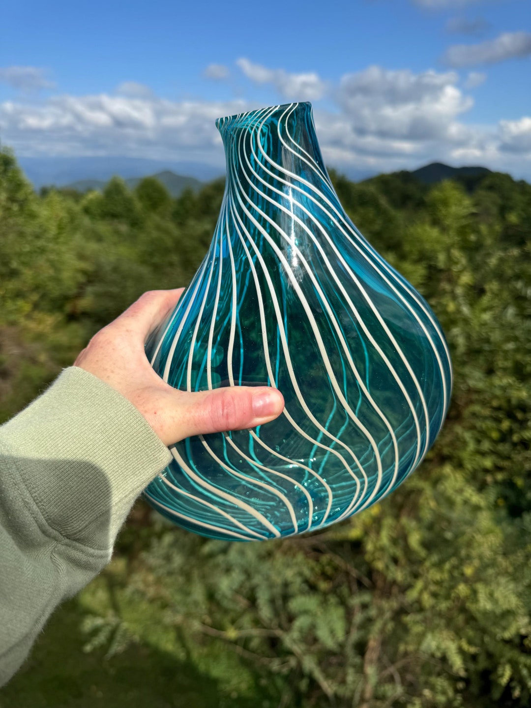 Ocean Waves Vase With White Lines - Etsy