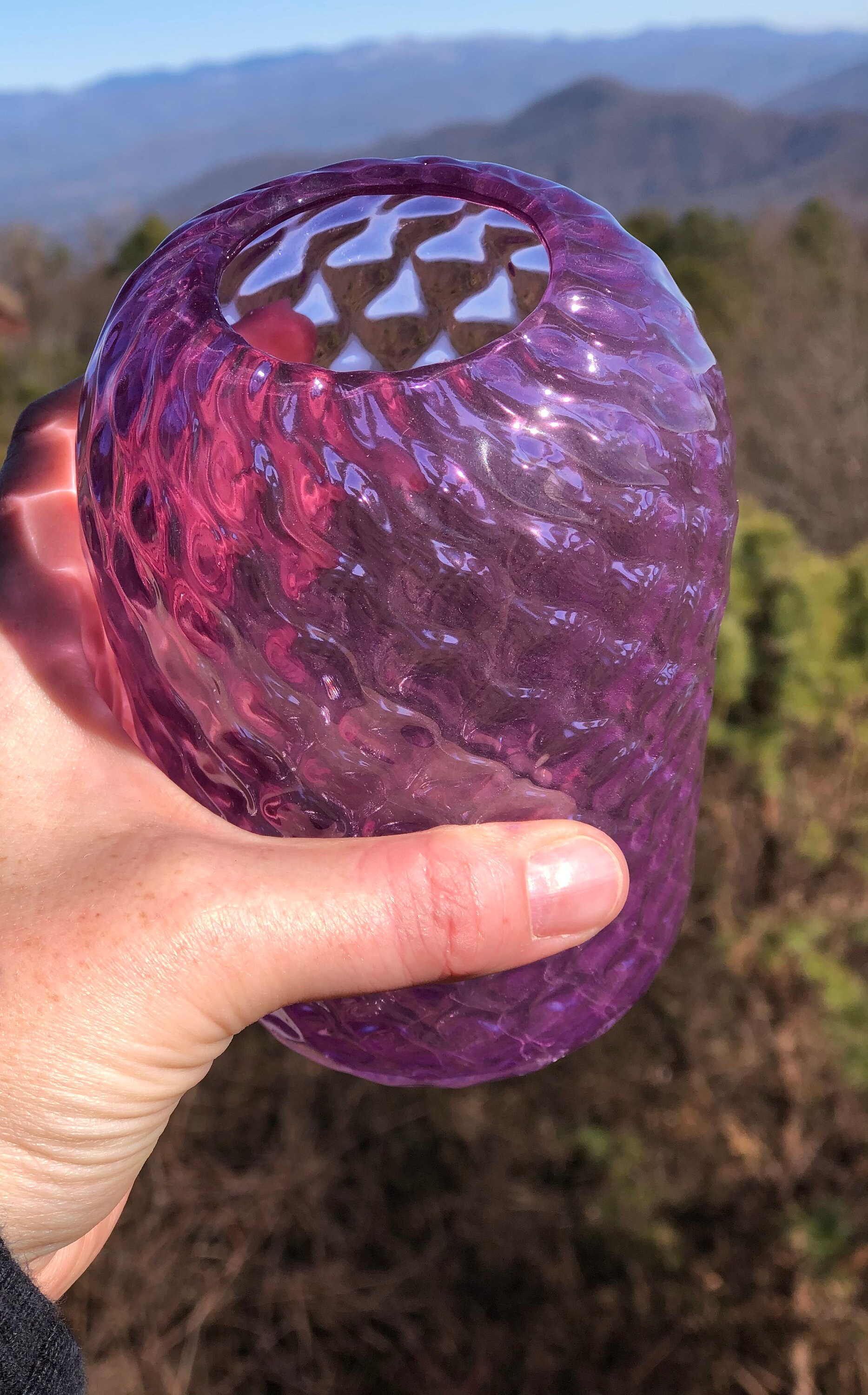 4 Magenta Honey Comb Vases - Etsy