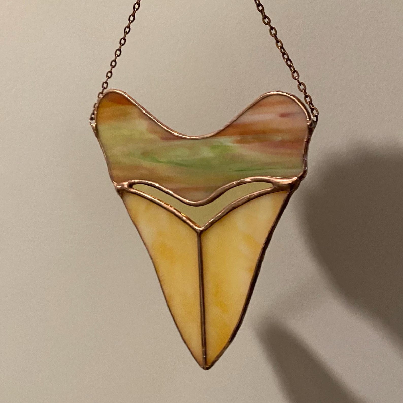 Colorful Sharks Tooth Stained Glass | Sun Catcher - Etsy