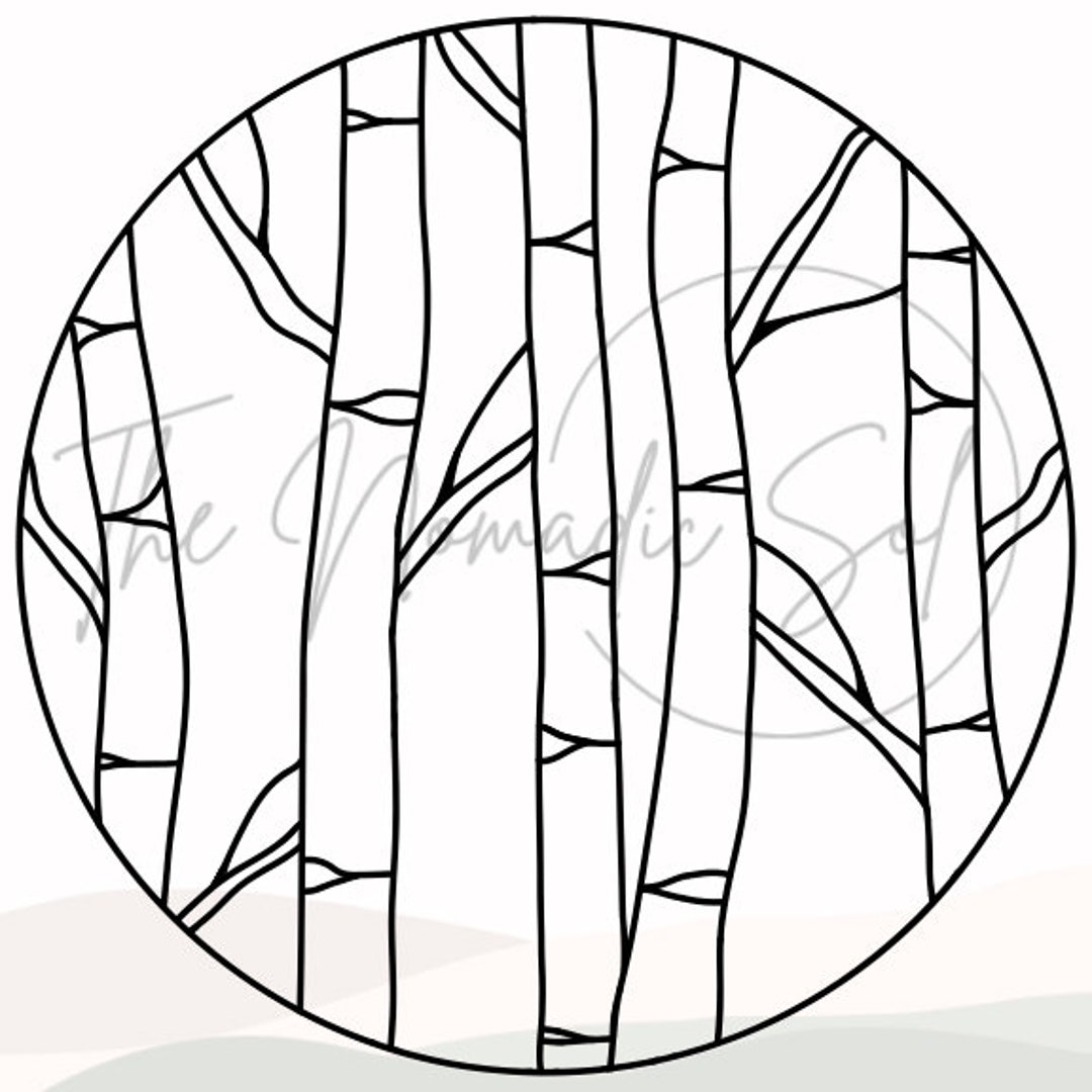 Birch Trees Pattern Stained Glass PDF Digital File - Etsy