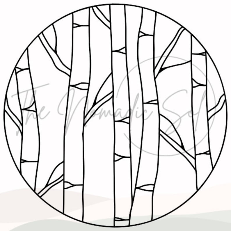 Birch Trees Pattern Stained Glass PDF Digital File- 2 Variations ...