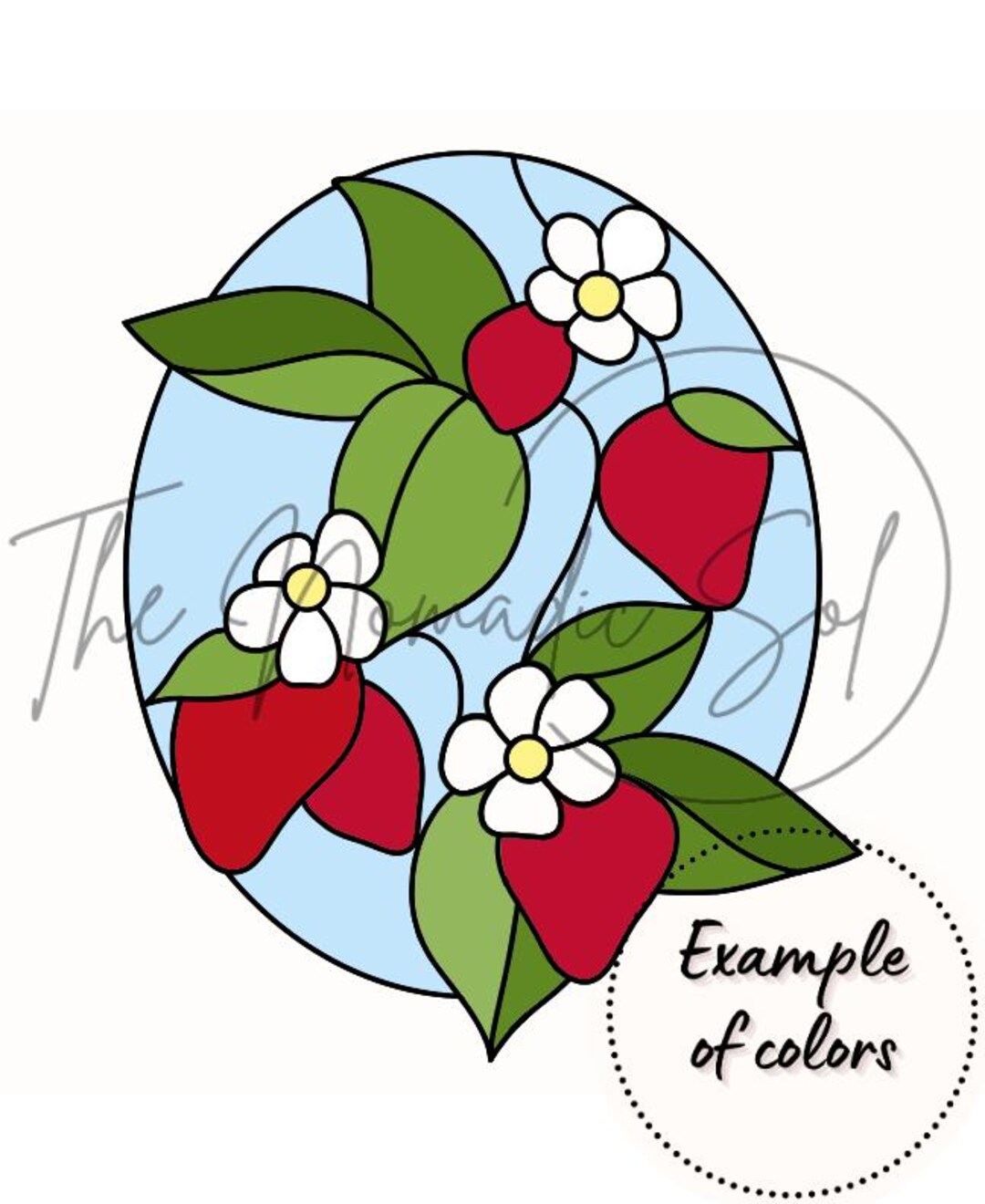 Strawberry Plant Pattern Stained Glass PDF Digital File - Etsy