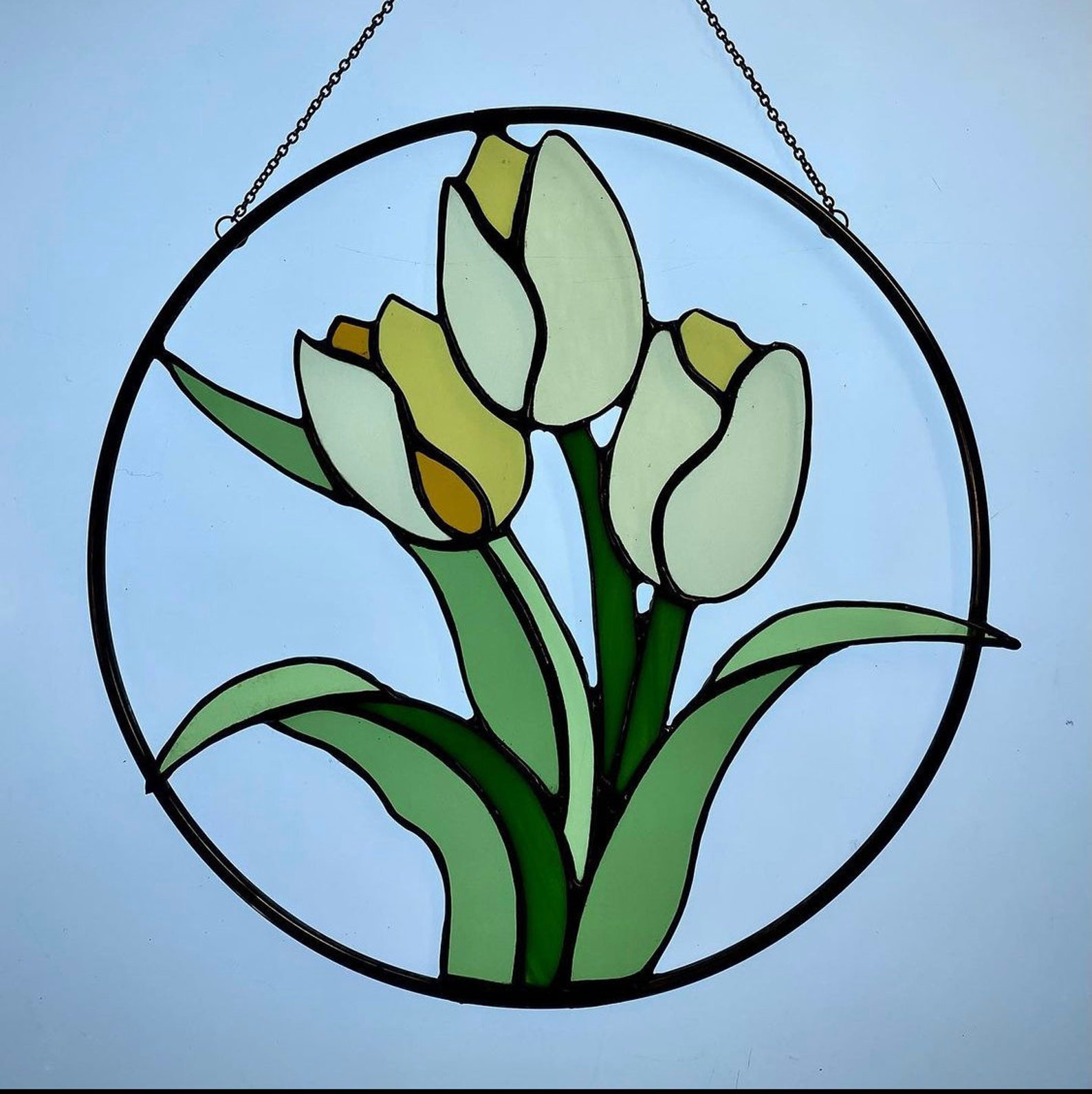 Tulip Flowers Pattern Stained Glass PDF Digital File - Etsy