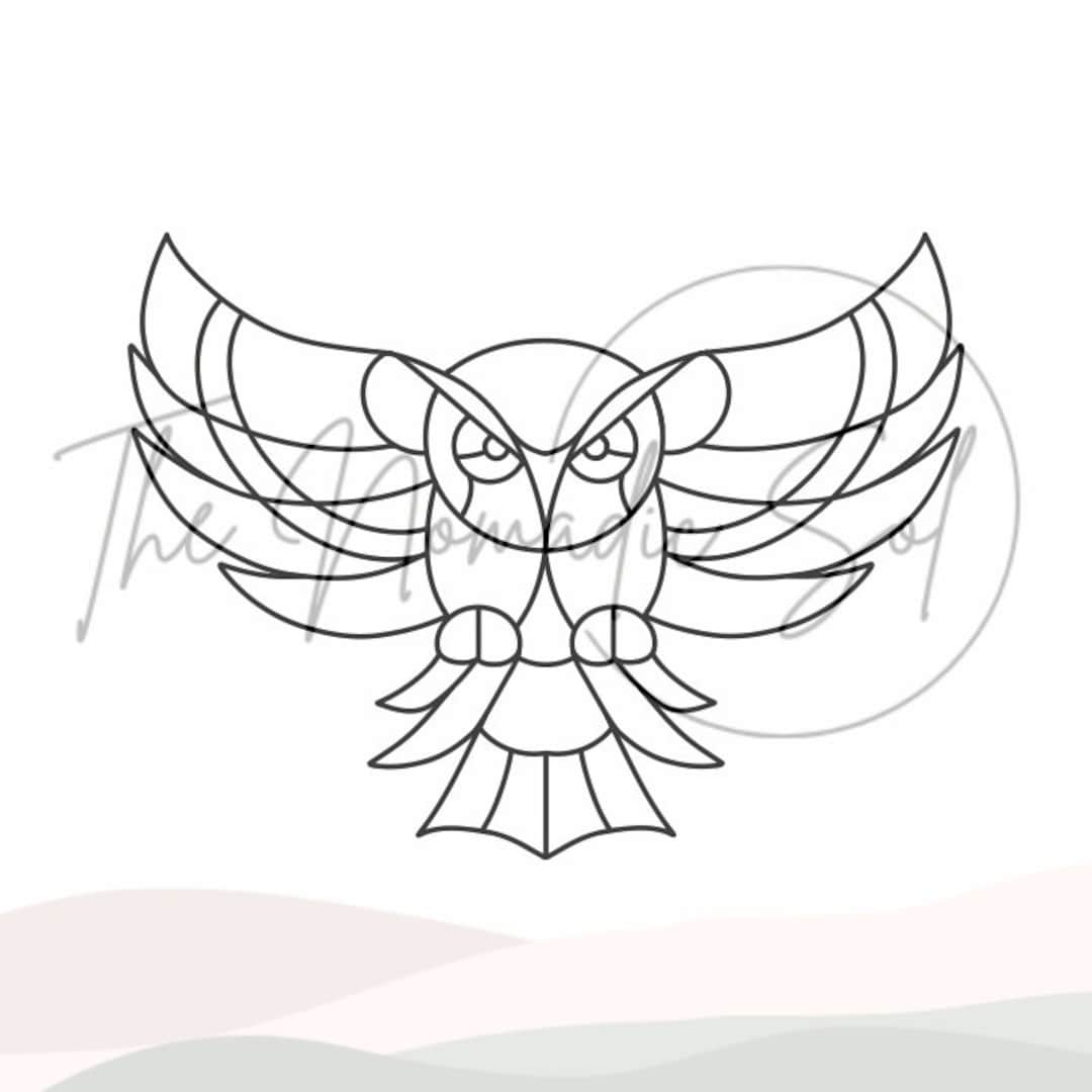 Owl Pattern Stained Glass PDF Digital File - Etsy