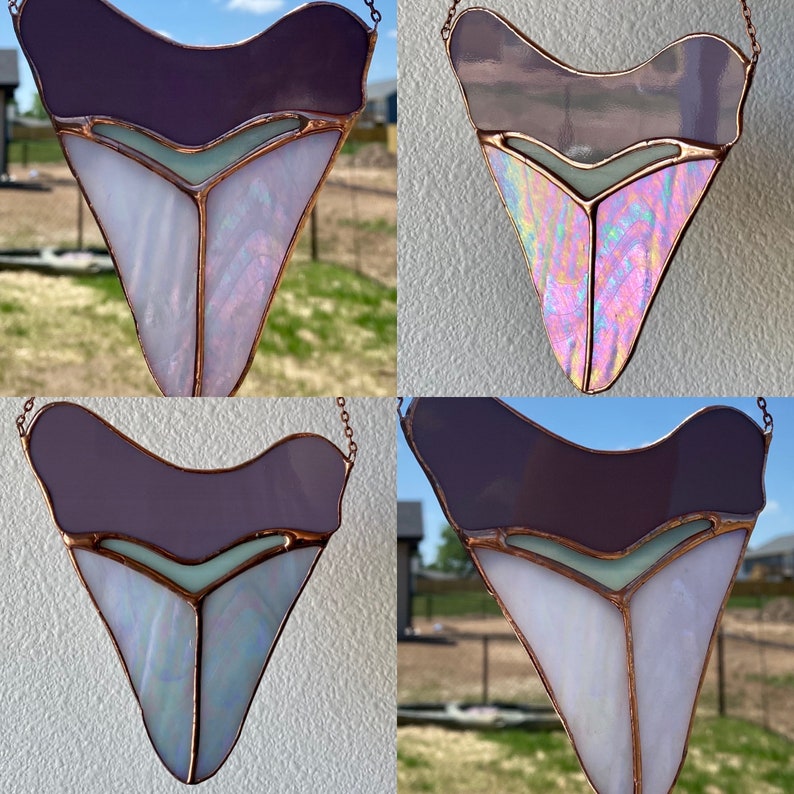Colorful Sharks Tooth Stained Glass Sun Catcher - Etsy