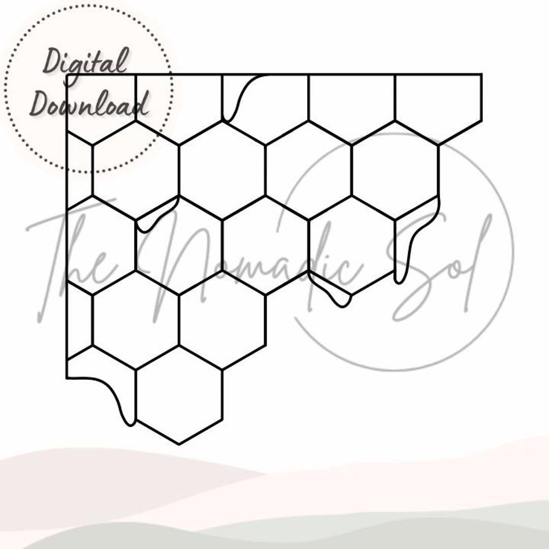 Honeycomb Corner Pattern Stained Glass PDF PNG Digital File - Etsy