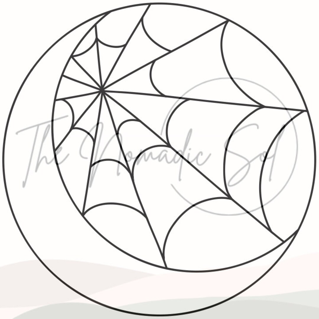Spiderweb Moon Pattern Stained Glass PDF Digital File - Etsy