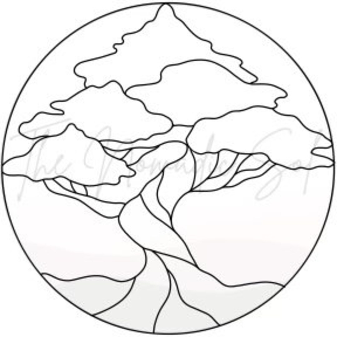 Bonsai Tree Pattern Stained Glass PDF Digital File - Etsy