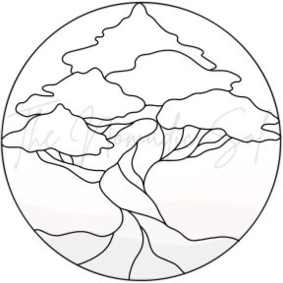 Bonsai Tree Pattern Stained Glass PDF Digital File - Etsy