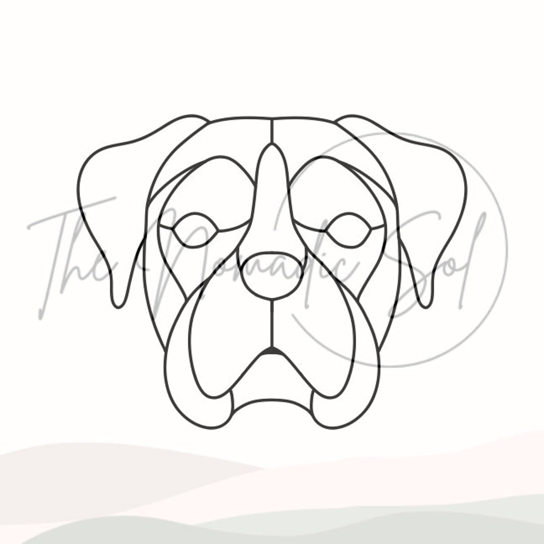 Boxer Pattern Stained Glass PDF Digital File - Etsy