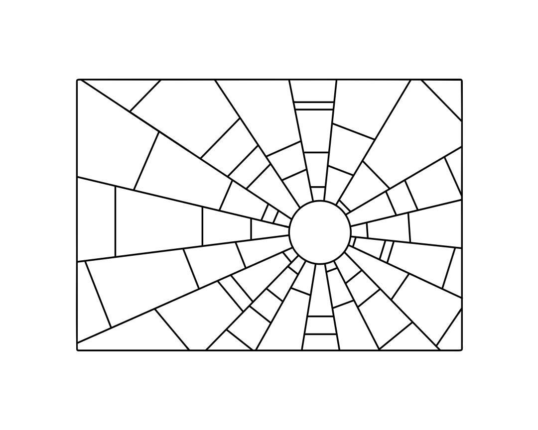 Sun Rays in Rectangle Pattern Stained Glass PDF Digital File - Etsy