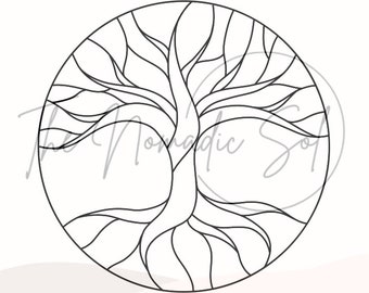 Stained Glass Tree of Life Pattern, Sun Catcher Easy Printable PDF DIY ...