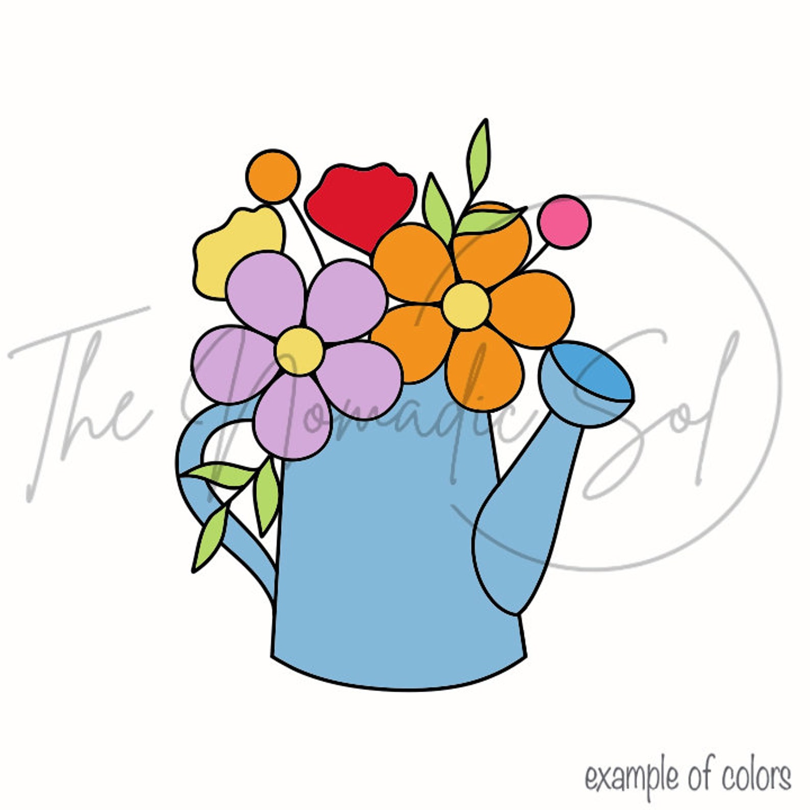Watering Can Bouquet Pattern Stained Glass PDF Digital File - Etsy