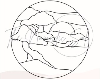 Tree Pattern Stained Glass PDF Digital File - Etsy