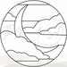 Cloudy Moon Sky Pattern Stained Glass PDF Digital File - Etsy