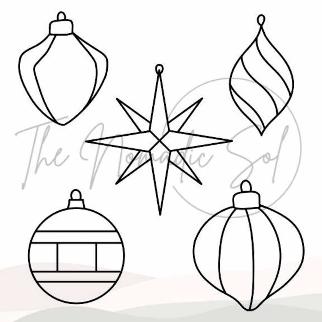 Holiday Ornaments Pattern Stained Glass PDF Digital File - Etsy