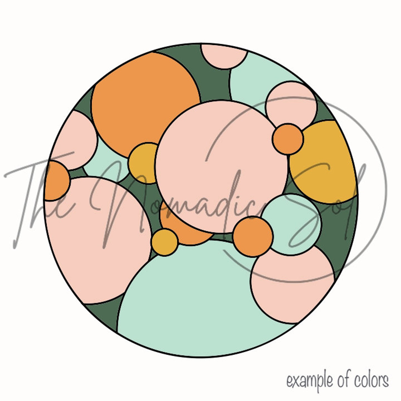 Abstract Bubbles Pattern Stained Glass PDF Digital File - Etsy