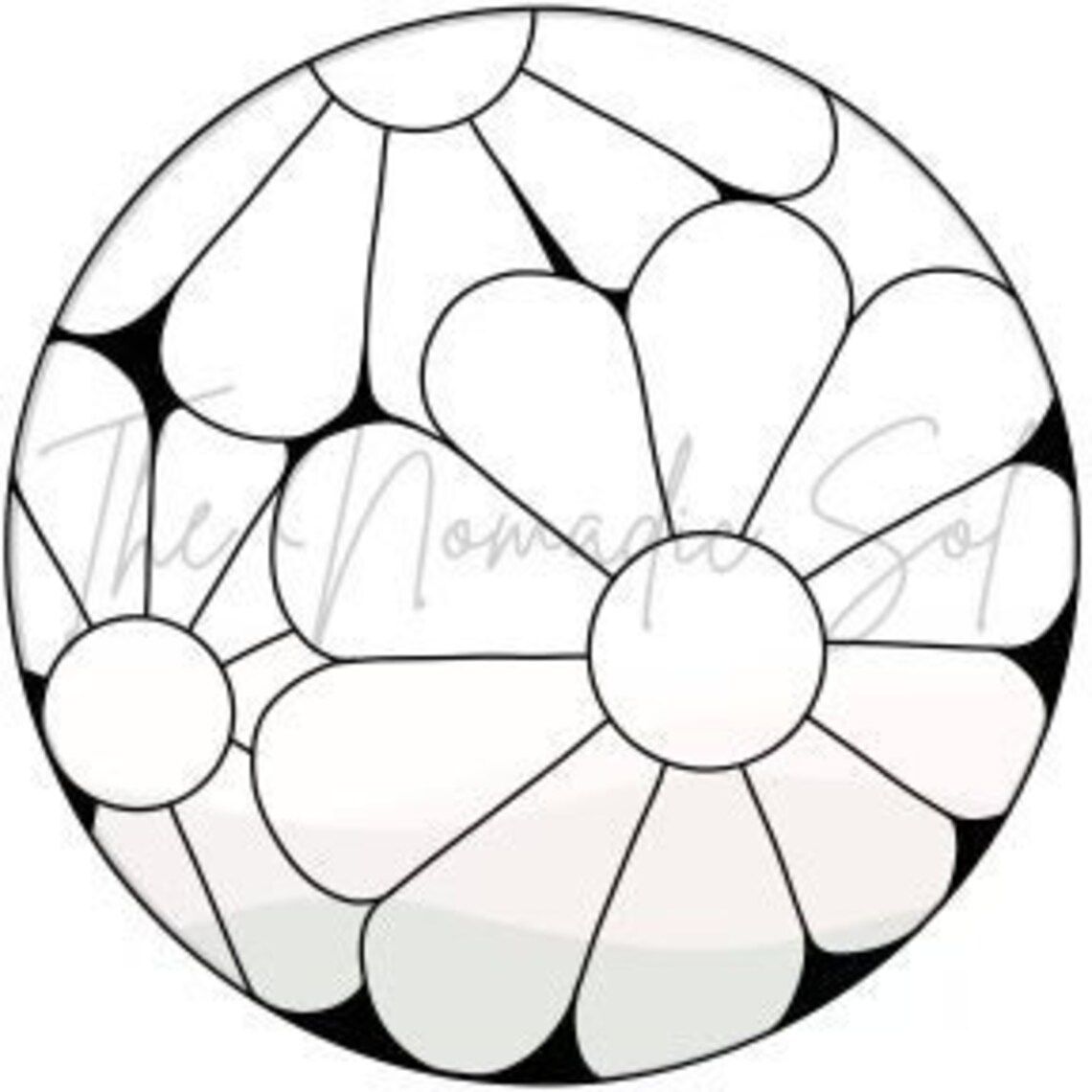 Daisy Flowers Pattern Stained Glass PDF Digital File - Etsy
