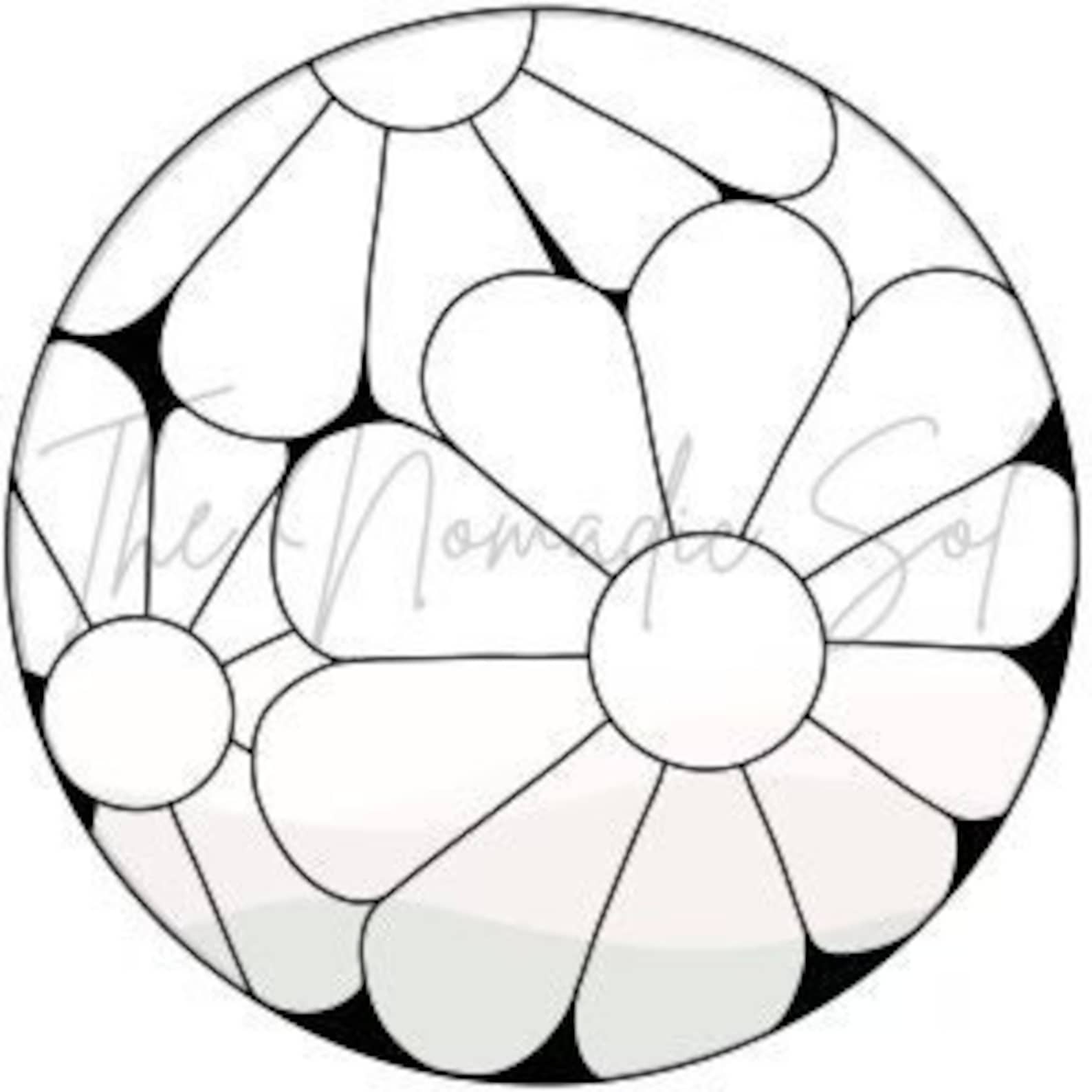 Daisy Flowers Pattern Stained Glass PDF Digital File - Etsy