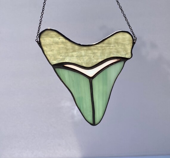 Colorful Sharks Tooth Stained Glass Sun Catcher - Etsy