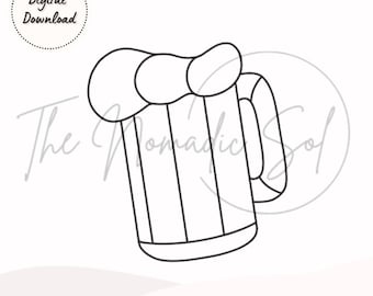 Beer Mug Stained Glass Pattern PDF Digital File - Etsy