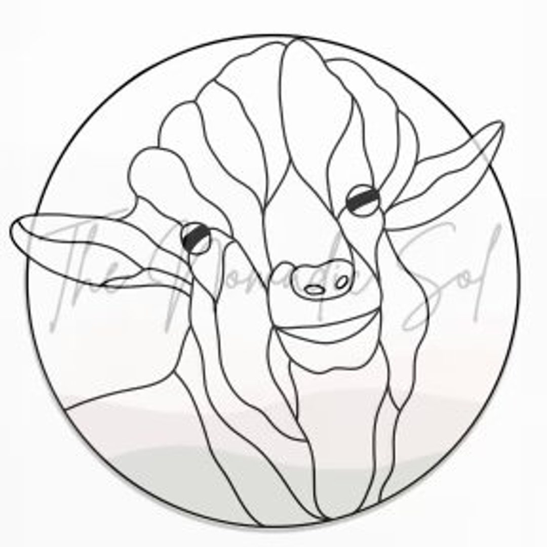 Goat Pattern Stained Glass PDF Digital File - Etsy
