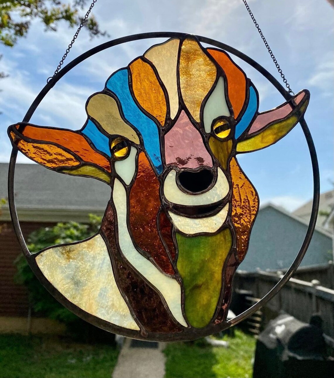 Goat Pattern Stained Glass PDF Digital File - Etsy