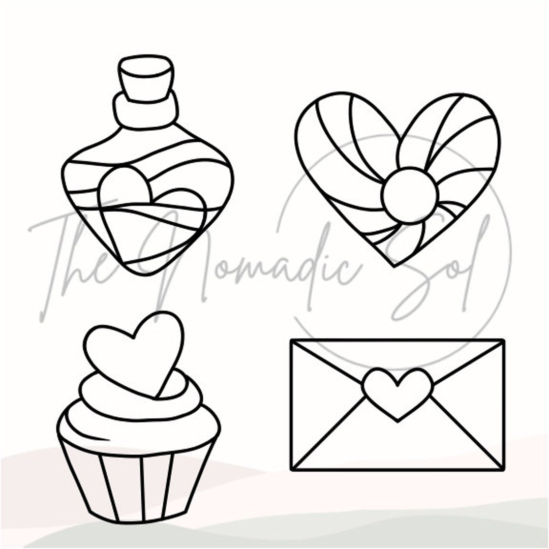 Valentines Day Heart Patterns Stained Glass PDF Digital File - Etsy