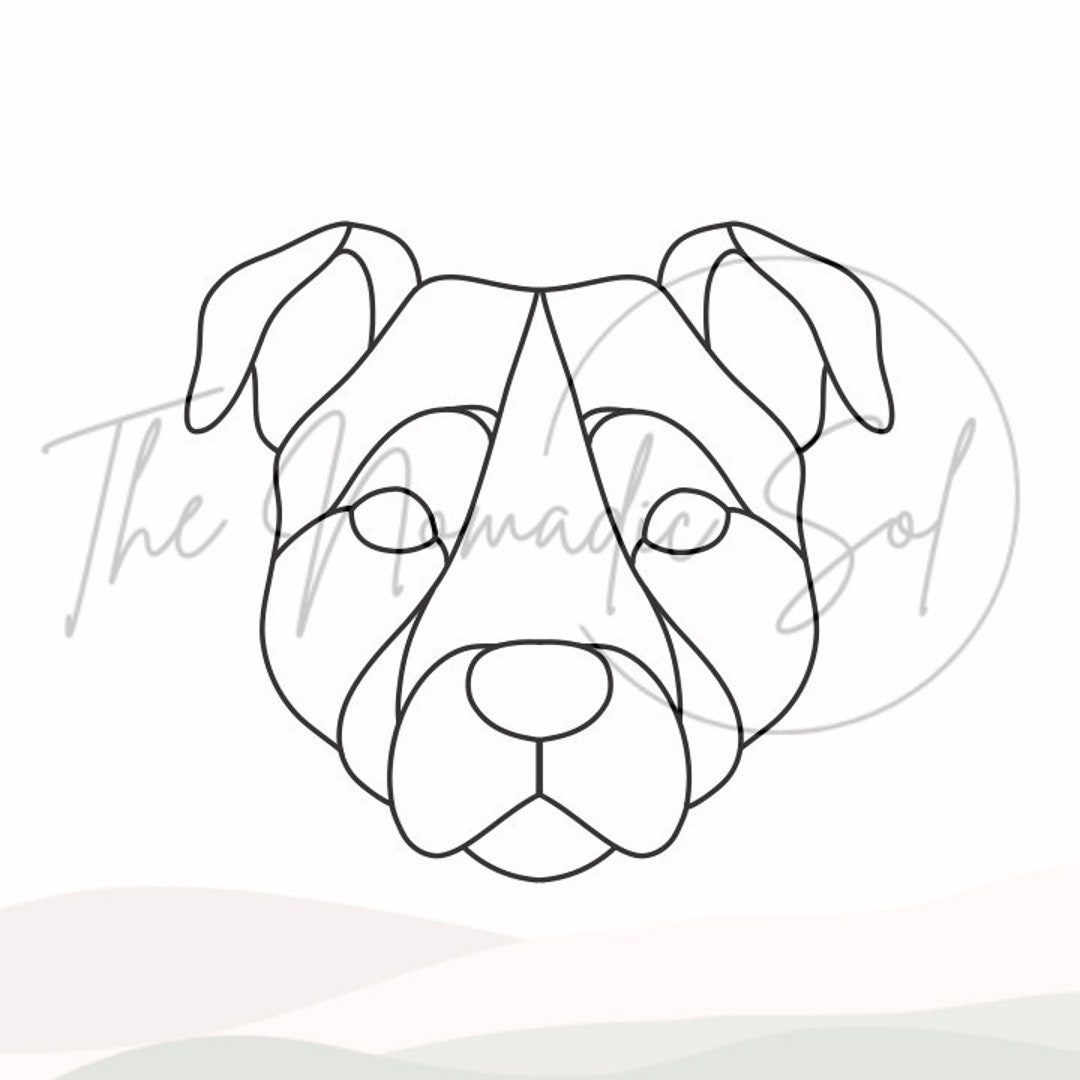 American Pit Bull Terrier Pattern Stained Glass PDF Digital File - Etsy