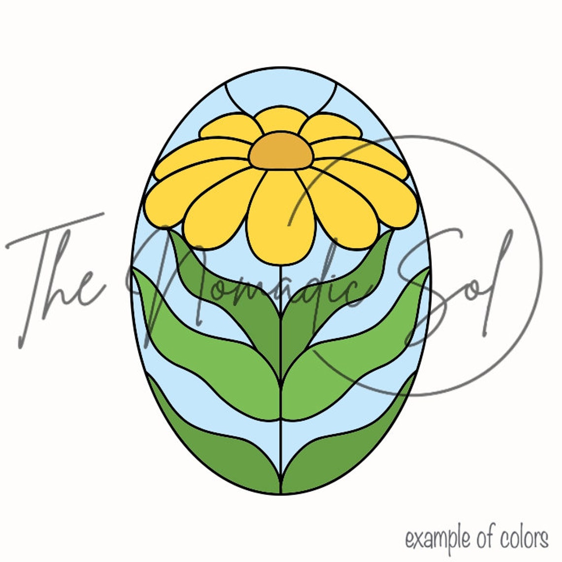 Folk Daisy Pattern Stained Glass PDF Digital File - Etsy