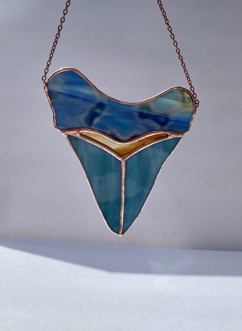 Colorful Sharks Tooth Stained Glass Sun Catcher - Etsy