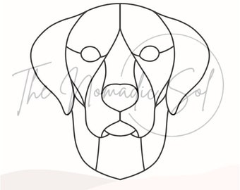 Labrador Retriever Stained Glass Pattern Design Digital Download PNG ...