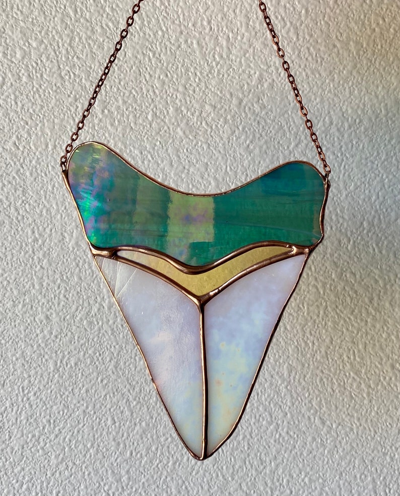 Colorful Sharks Tooth Stained Glass Sun Catcher - Etsy