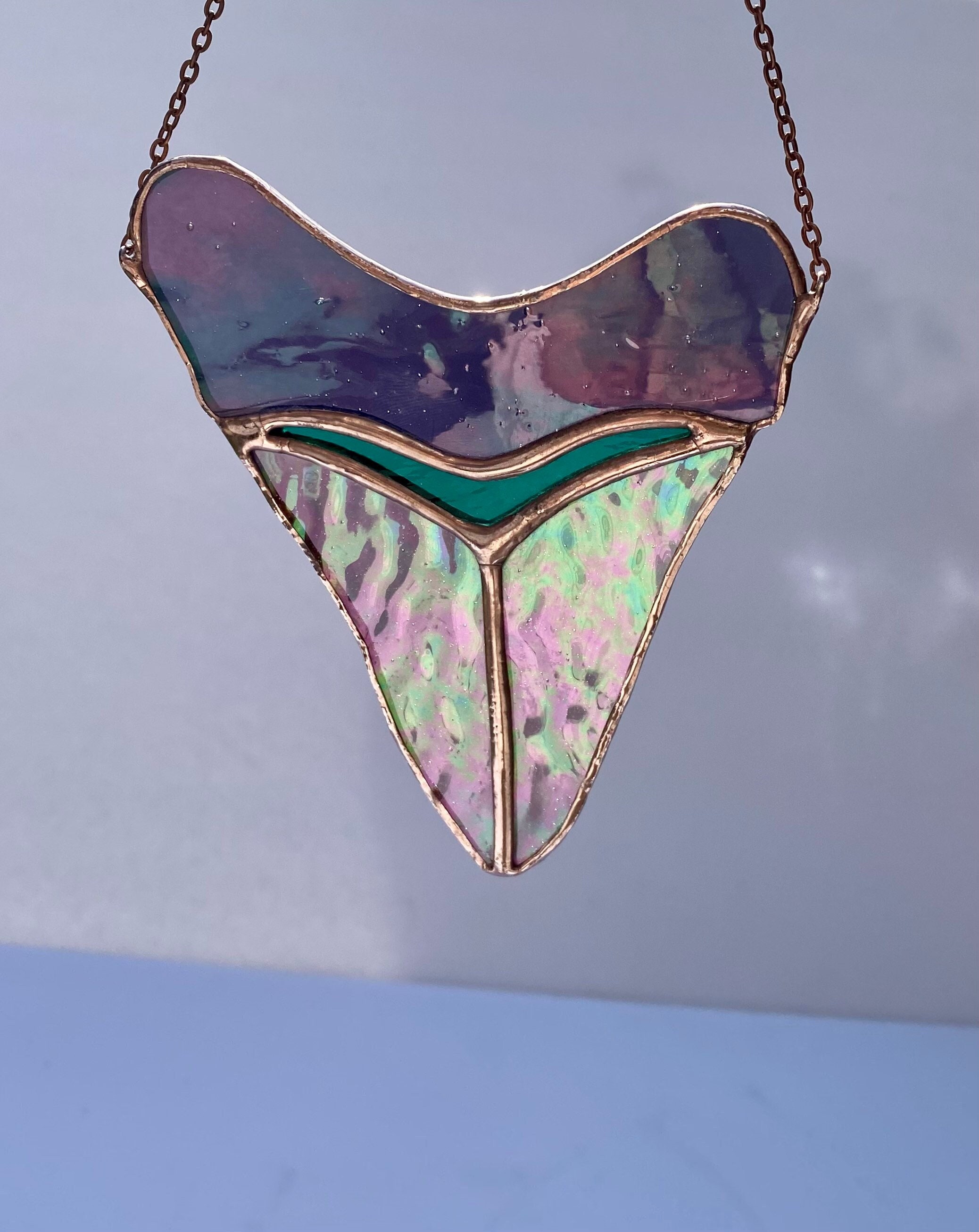 Colorful Sharks Tooth Stained Glass Sun Catcher - Etsy